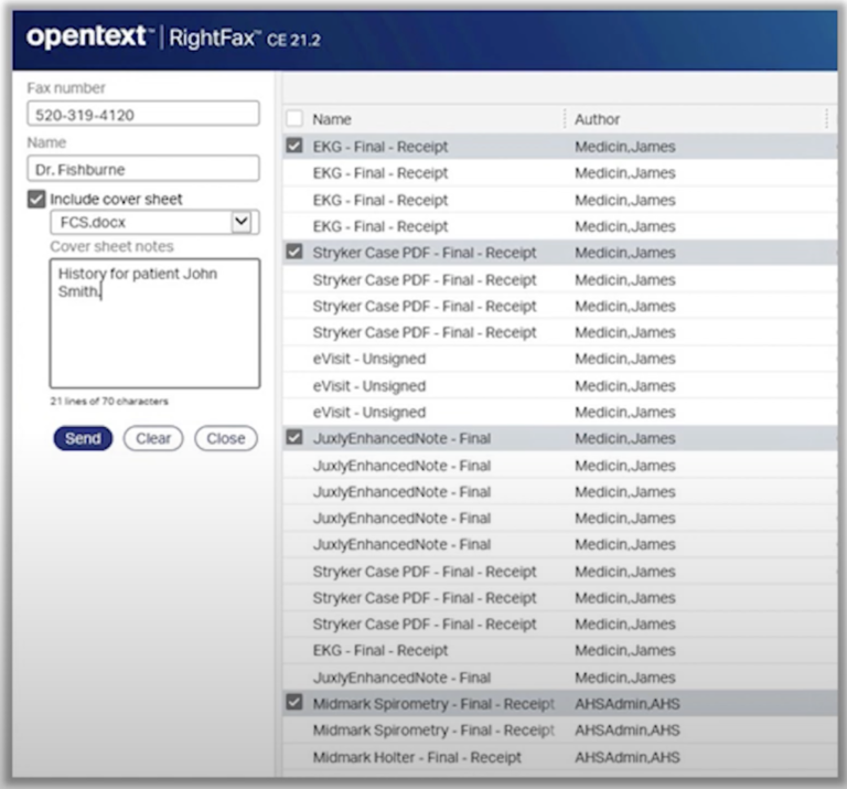 RightFax Fax Server Integration with Allscripts EHR